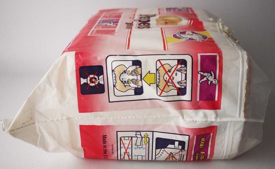 VINTAGE 80'S PAMPERS PHASES GIRL 8-18kg 18-40lbs 14X MAXI PLASTIC ...