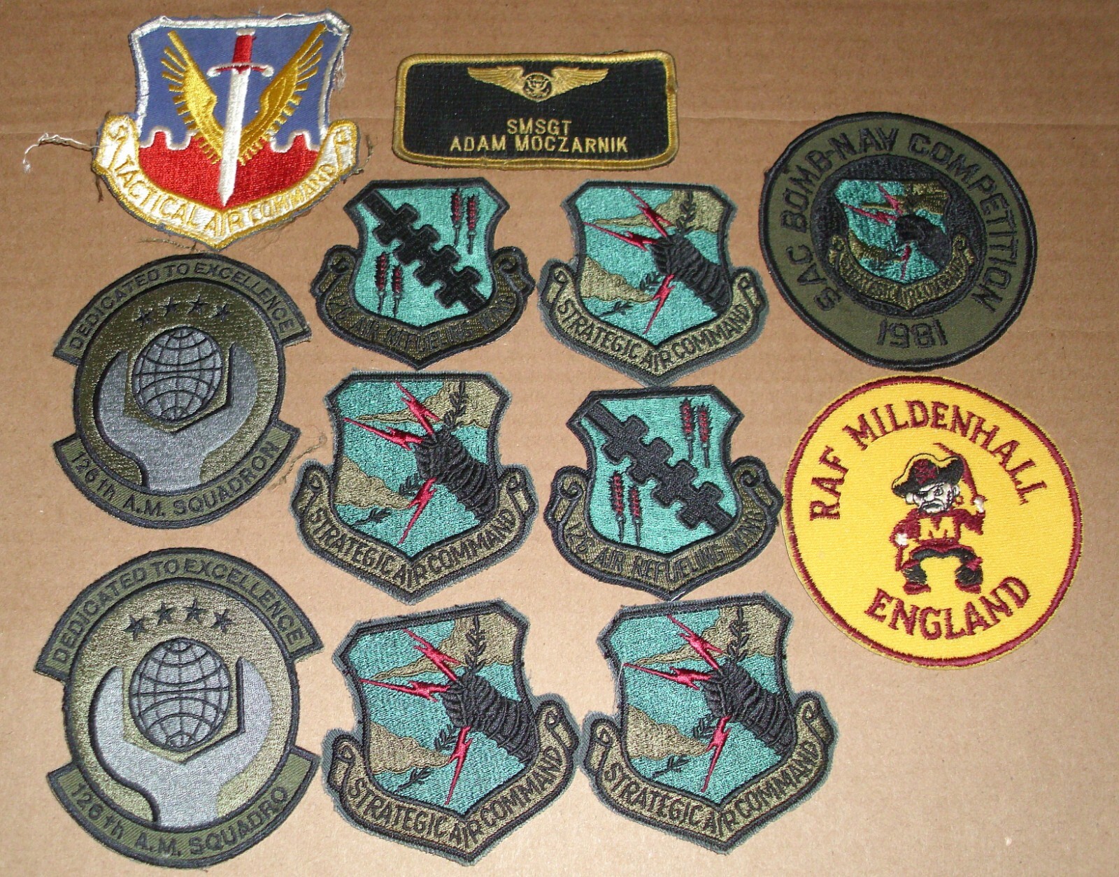 (11) VINTAGE U.S. AIR FORCE PATCHES & 1 RARE RAF ENGLAND PATCH NICE ...
