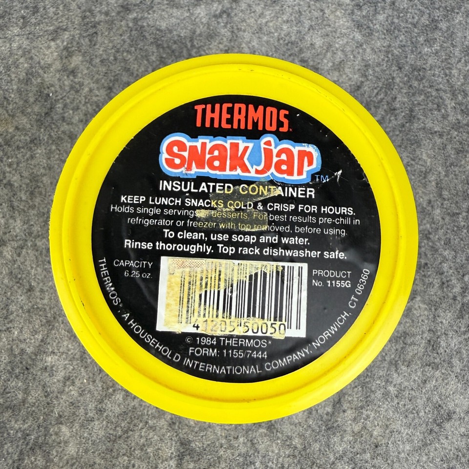 Vintage Garfield Comic Strip Yellow Lunchbox Thermos Snak Snack Jar 80s ...