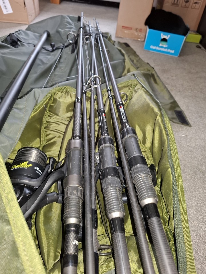 3 Rod & Reel Carp Set – Advanta, JRC, Carp Max & Shakespeare With 3-Rod Holdall | eBay UK