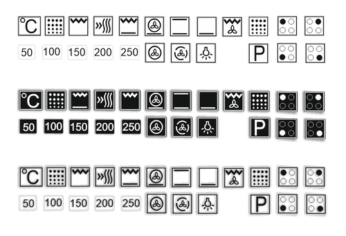 Herd Aufkleber E Herd Beschriftung Ofen Koch Schalter Zeichen Symbole ...