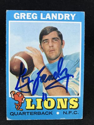 Greg Landry -Massachusetts- Detroit Lions Autographed Rookie Card | eBay