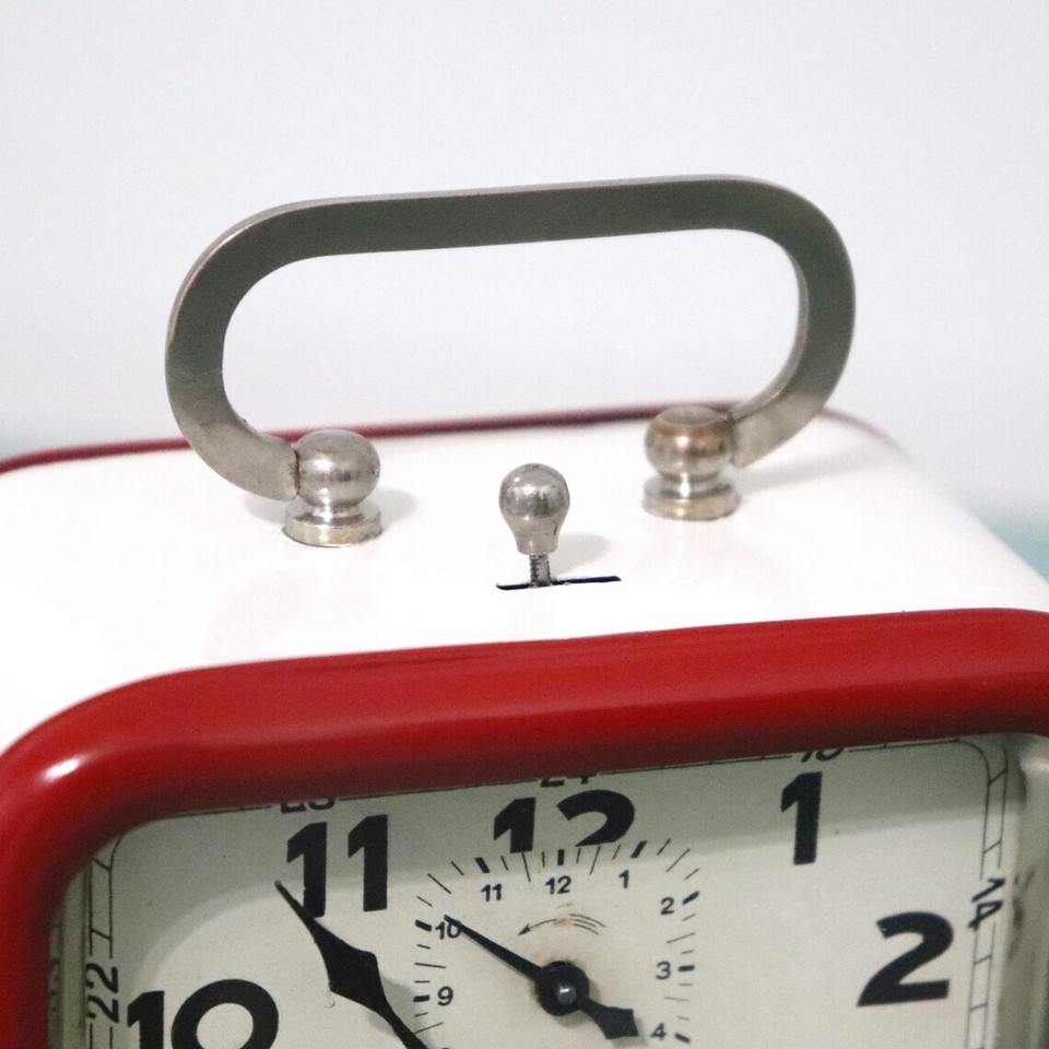 JUNGHANS ULTIMA Mantel Alarm Clock XXL Antique BAUHAUS!! 1920s Red ...