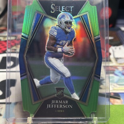 2021 Select Lime/Blue Die Cut Premier Level Jermar Jefferson Detroit ...