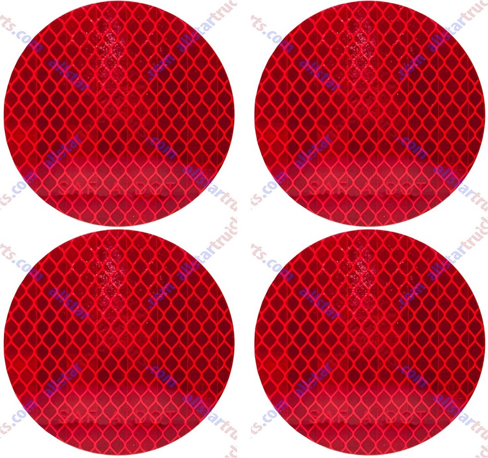 Amber/Red/White 3" Round High Vis Reflective Stick-On Reflector DOT-SAE ...