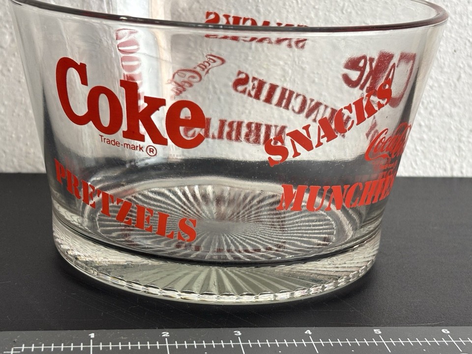 Vtg Coca-Cola Goodies Snack Bowl Heavy Glass Coke Bowl Popcorn Munchies ...