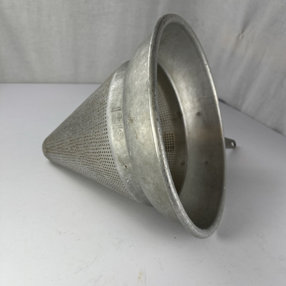 Huge Vtg Alum. Canning Funnel Screen Wear-Ever 4700 Colander Ricer 11 ...