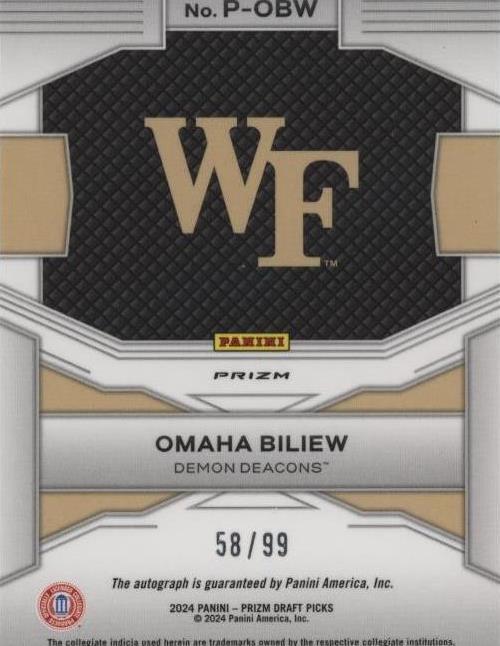 2024 Panini Prizm Draft Picks - Omaha Biliew #P-OBW for sale | eBay