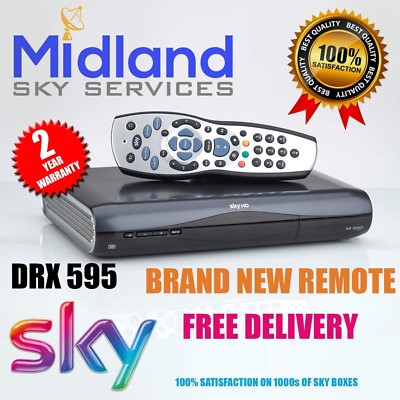 SKY HD BOX AMSTRAD DRX595 LATEST DESIGN MINI SLIMLINE BOX + REMOTE ...