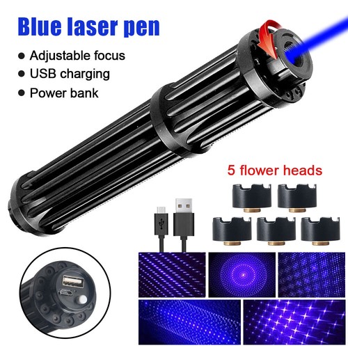 450nm Blue Laser Pointer Pen Kit Visible Beam Light Lazer 2x Batteries | eBay