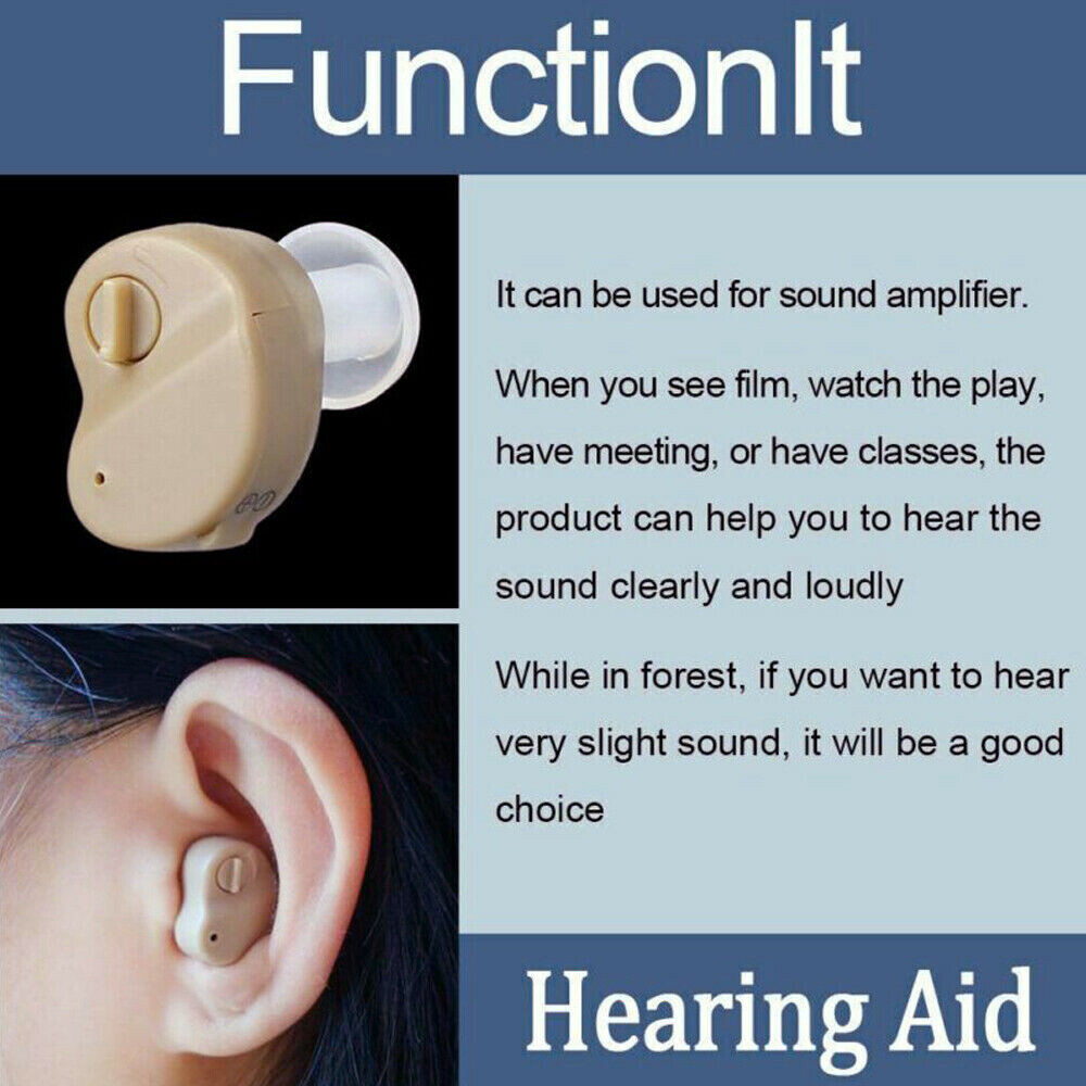 1 Pair Small In Ear Invisible Best Sound Amplifier Adjustable Tone ...