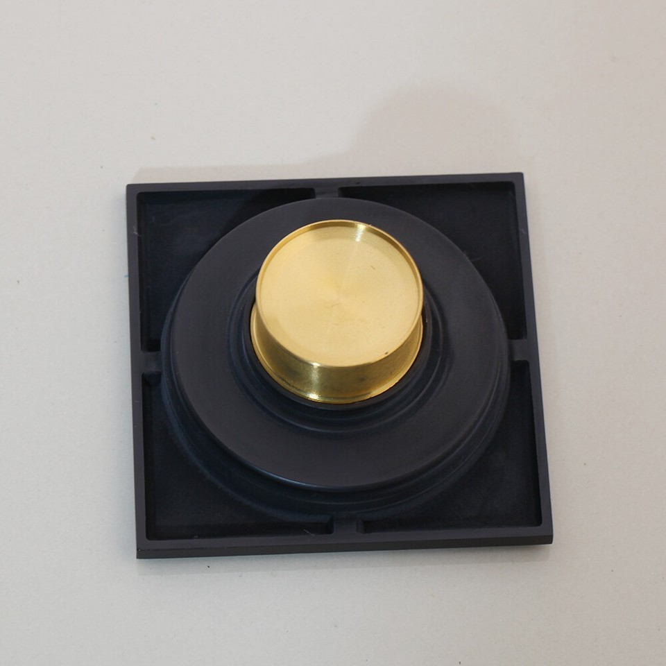 Matte Black 4 inch Square Floor Mounted Drain Shower Waste Drain Tile ...