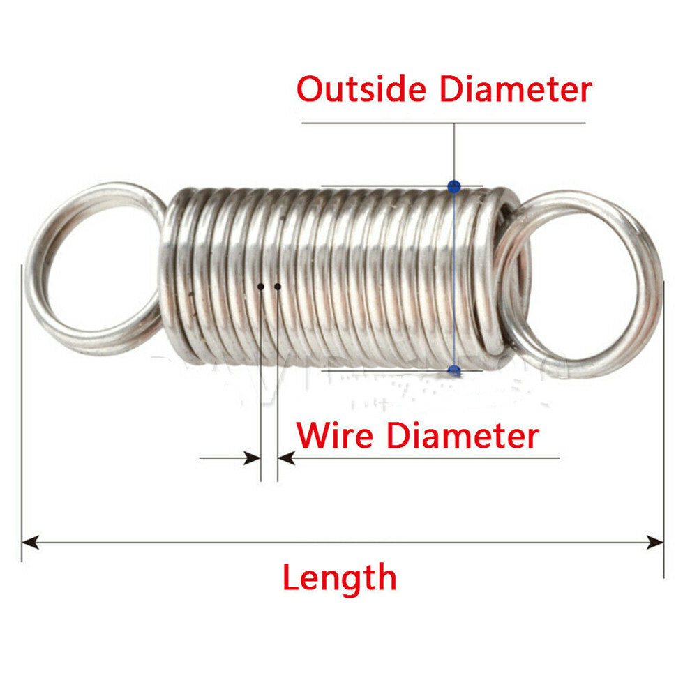 0.8mm Wire Dia. 6mm/8mm/10mm Outside Dia. Extension Springs 304 ...