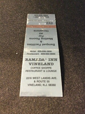 RAMADA INN Matchbook Cover VINELAND, NEW JERSEY | eBay