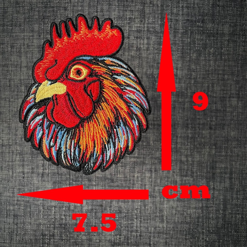 Rooster Cock Hen Fowl Chicken Chook 100% Embroidered Patch Badge Motif ...