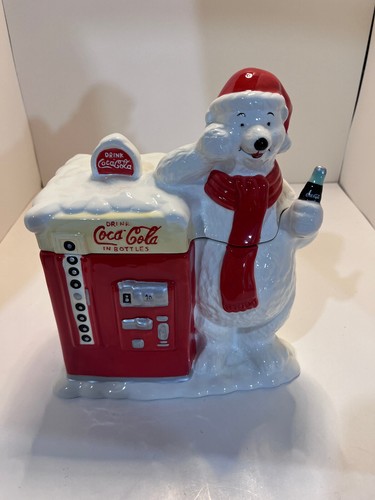 Coca Cola Coke Polar Bear Vending Machine Cookie Jar Canister 11" | eBay