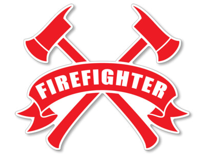 3x4 inch Firefighter Axes Shaped Sticker - decal firefighter department ...