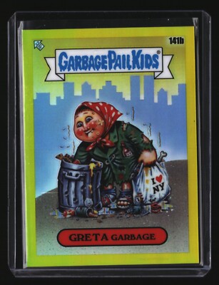 Garbage Pail Kids GRETA GARBAGE 141b (GPK Chrome Series 4) Yellow ...