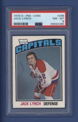 1976-77 OPC O-Pee-Chee #288 JACK LYNCH PSA 8 NM-MT Washington Capitals ...
