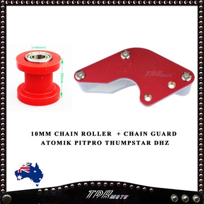 Red Chain Guards & 10mm Chain Rollers Dirt/Pit Bikes Atomik Thumpstar ...