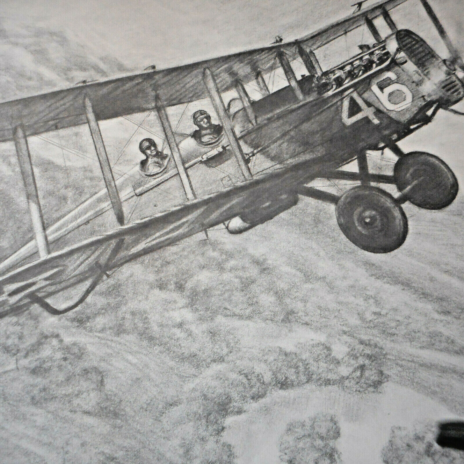 De Havilland 4-B Aviation Art Museum Ken Fox Print 20 x 24 1973 Limited ...