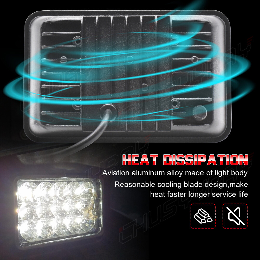 Brightest 4pcs 4x6" Led Headlights H4656 for Kenworth T400 T600A T800 ...