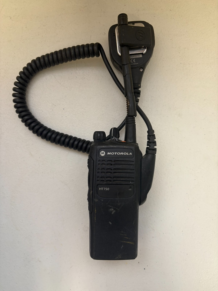 (4) Motorola HT750 Radios w/ (5) Lapel Microphones & (1) 6 Bank Impress ...