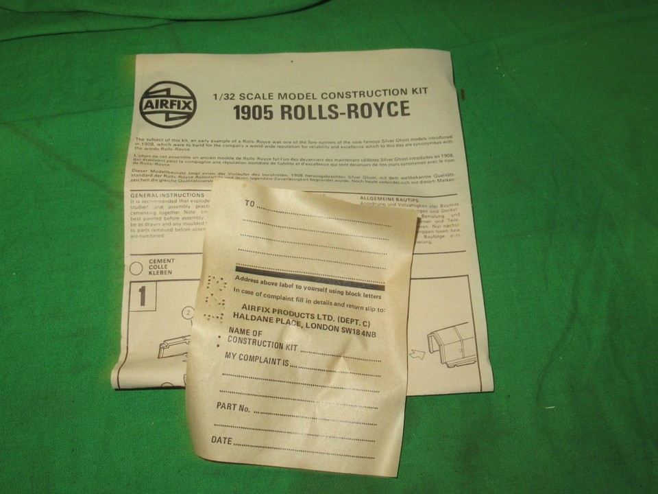 Airfix 1/32nd scale 1905 Rolls Royce plastic kit unbuilt boxed | eBay UK