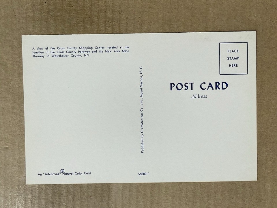 Postcard New York NY Cross County Shopping Center Mall Westchester ...