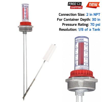 Oil Tank Gauge for 30" Tank Depth Diesel/ Gasoline/ Hydraulic Oil Level ...