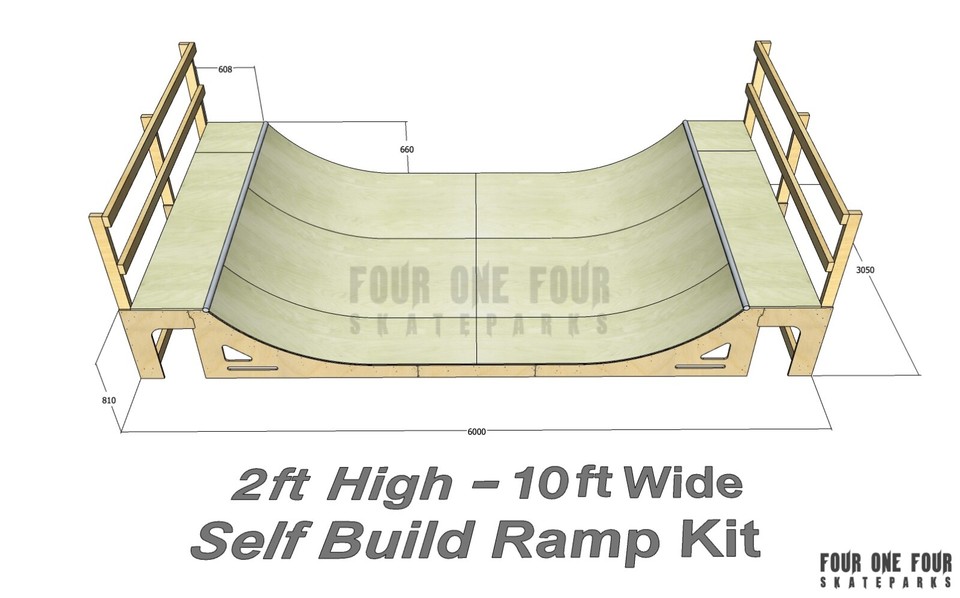 2ft High Mini Ramp Kit - Self Build Skate Ramp Halfpipe - DIY, BMX ...