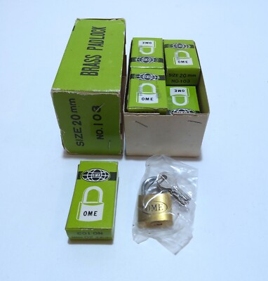 Vtg. OME 20mm Brass Pad Locks, 1 Dozen, Vtg New Stock | eBay