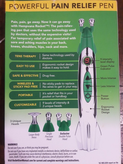 Hempvana Rocket Tens Therapy Pain Relief Pen - Silver/Green for sale ...
