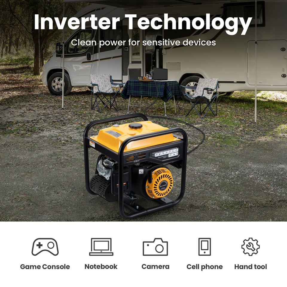 Petrol Inverter Generator Portable 3500W For Outdoor Work & Phone ...