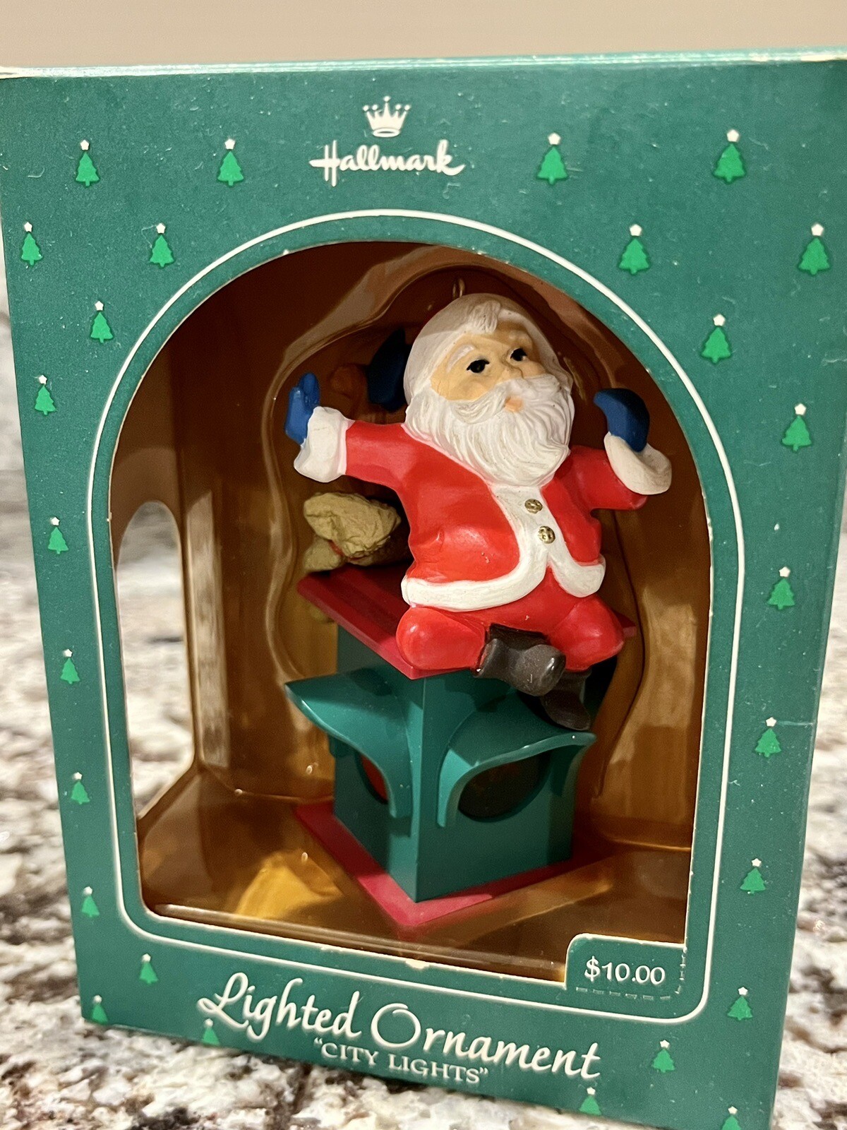 Vintage Hallmark Christmas Ornament City Lights Santa Traffic Light ...