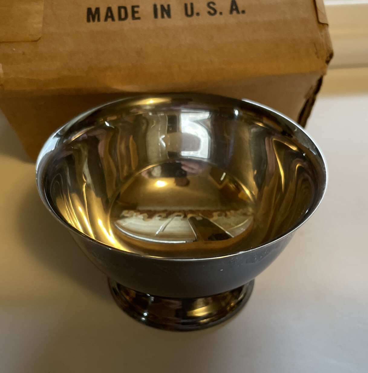 Vintage Poole Silver Co EPCA 528 Paul Revere Style footed Bowl 3 1/2 ...