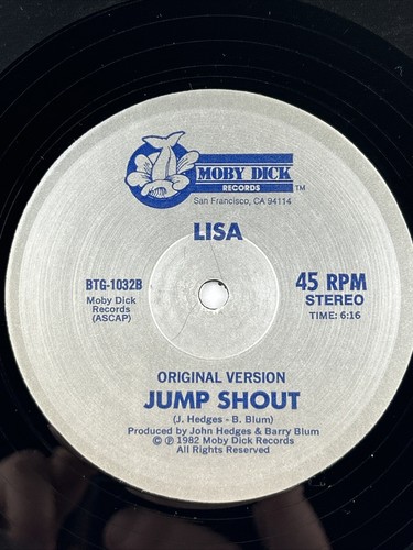 Lisa – Jump Shout - 1982 - Moby Dick Records BTG-1032 Vinyl 12" Single ...