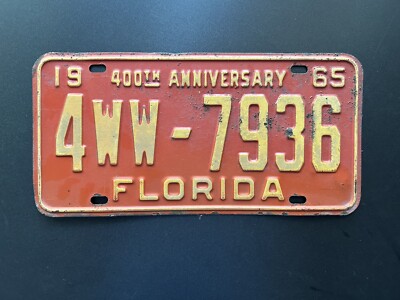 Vintage 1965 Florida License Plate | eBay