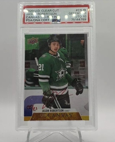 POP 1 Jason Robertson Clear Cut Canvas Signatures Red Ink Auto /21 PSA ...