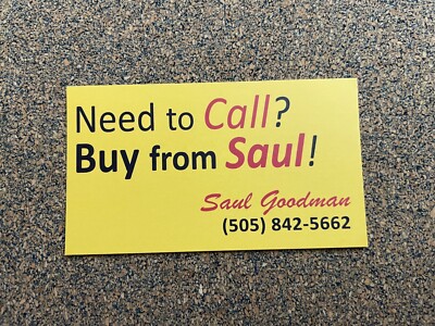 Better Call Saul Original Prop- Saul Goodman Cell Phone Sales Card ...