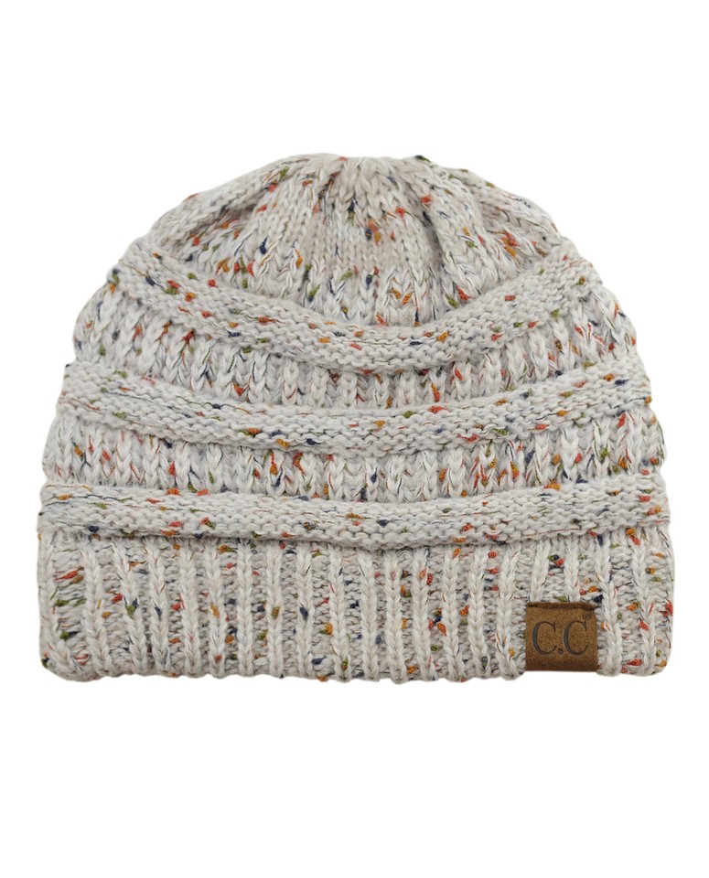 NEW! Genuine CC Beanie Colorful Confetti Soft Stretch Cable Knit Slouch ...