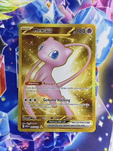Mew ex 205/165 151 Gold Hyper Rare Full Art Holo English Pokemon TCG ...