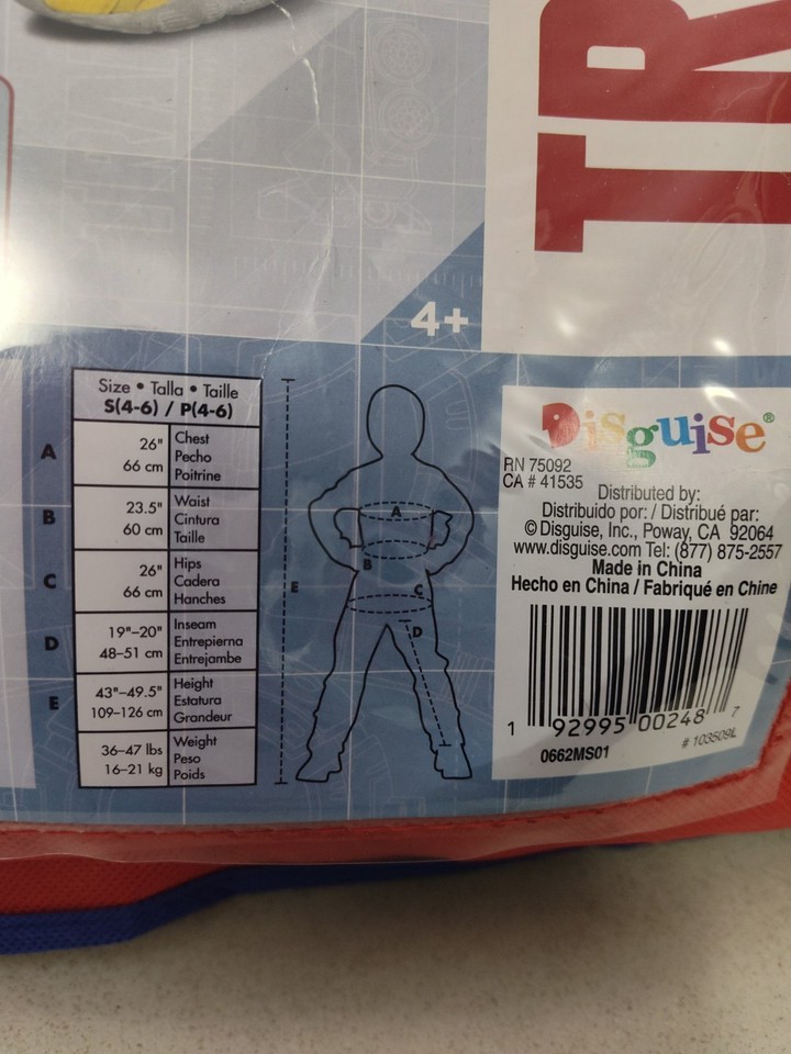 Disguise Transformers Bumblebee Convertible Costume S 4/6 ONE PLUSH ...