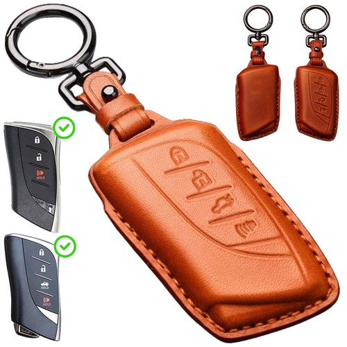 Brown Leather Key Fob Cover W/ Keychain For Lexus ES350 LC500 LS500 ...