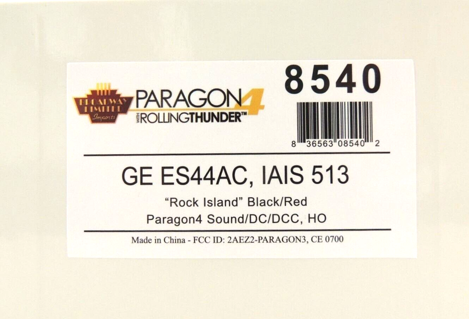 BROADWAY LTD. PARAGON 4 HO SCALE IAIS GE ES44AC DIESEL ROCK ISLAND ...