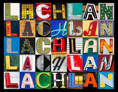LACHLAN Name Poster featuring photos of actual sign letters | eBay