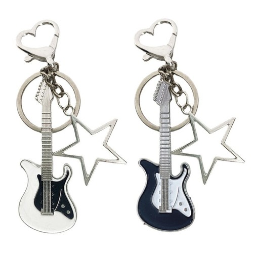 Harajuku Y2k Guitar Hollow Star Keychain for Women Sweet Cool Trend ...