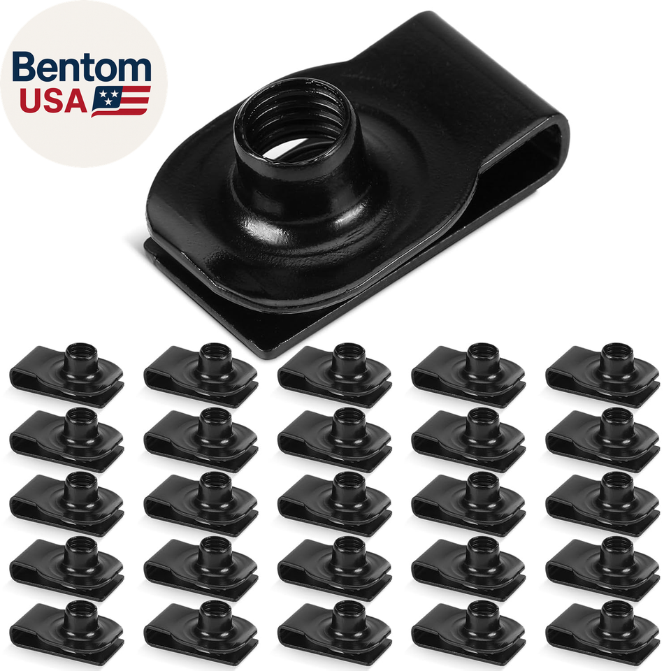 25 Pcs Extruded U Type Nuts Bumper Fender U Style Clip on Nut Extruded ...
