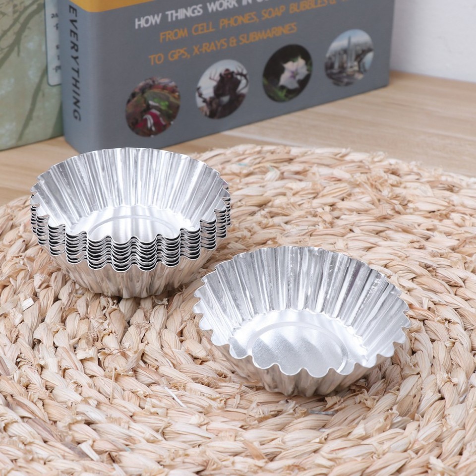10 Pcs Egg Custard Small Tins Tartlets Pans Baking Molds Form Souffle ...