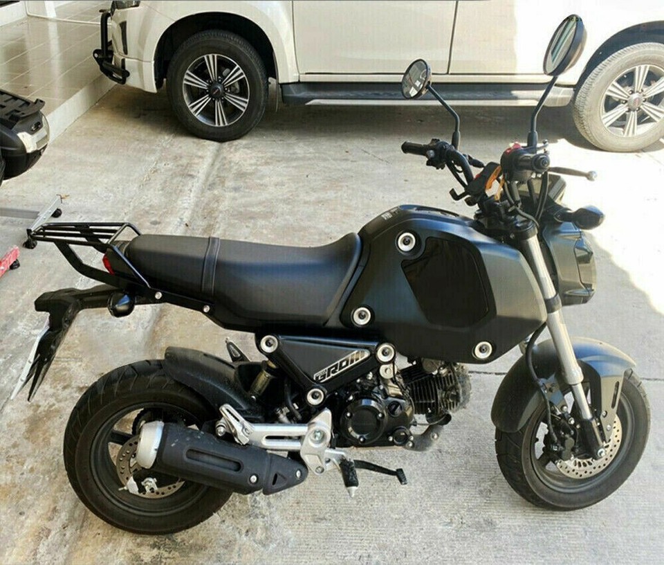 BLACK REAR TRAIL RACK CARGO LUGGAGE CARRIER FIT FOR HONDA GROM 125 2021 ...